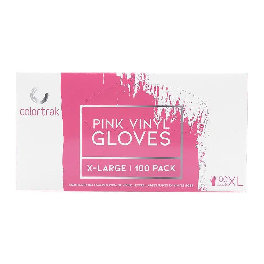 Colortrak Pink Vinyl Gloves 100 Pack X-large - PinkPro Beauty Supply